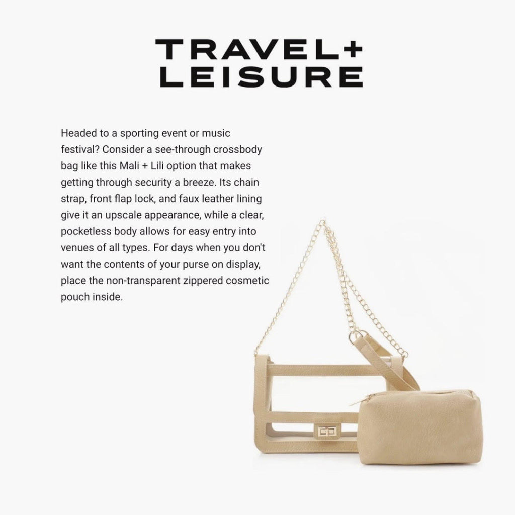 Travel + Leisure features the MALI + LILI Clear Stadium Crossbody ...